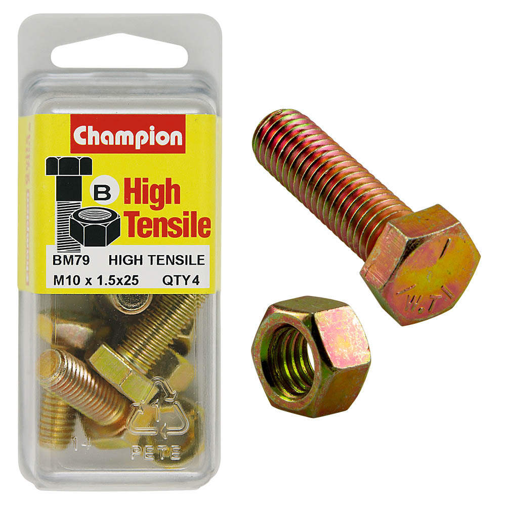 Champion High Tensile M10 x 1.5 x 25mm
